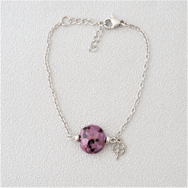 Bracelet Mauve Argenté - Les Perles de Mélina